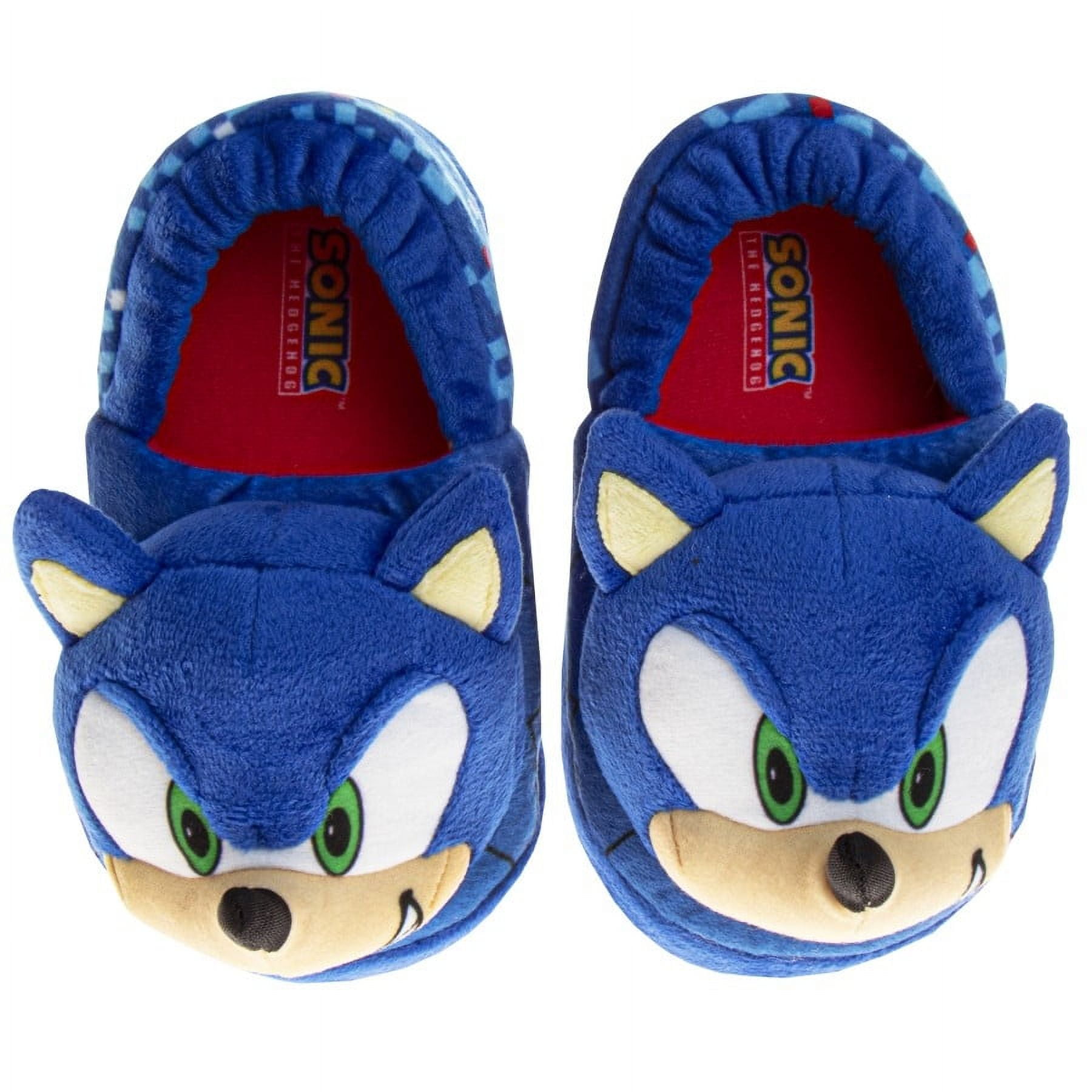 Sonic The Hedgehog Boys Dual Sizes Slippers. (Toddler Little Kids)Blue ...