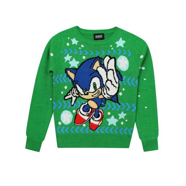 Sonic The Hedgehog Boys Gaming Christmas Sweater Sizes 6-16 - Walmart.com