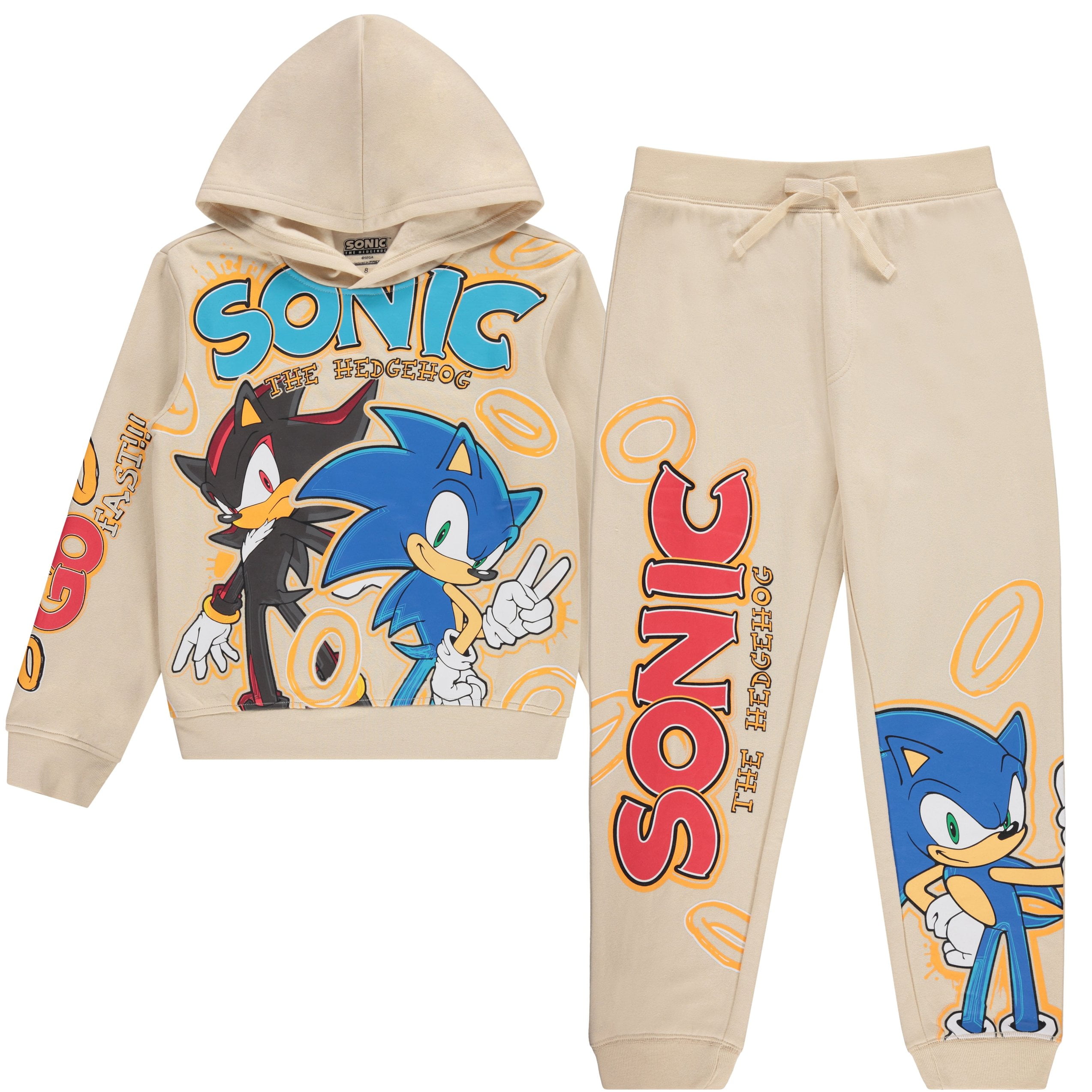 Sonic The Hedgehog Boys Graphic Hoodie and Jogger Pants 2-Piece Outfit ...