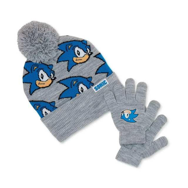 Sonic The Hedgehog Boys Pom Beanie Hat and Gloves, 2-Piece Set - Walmart.com