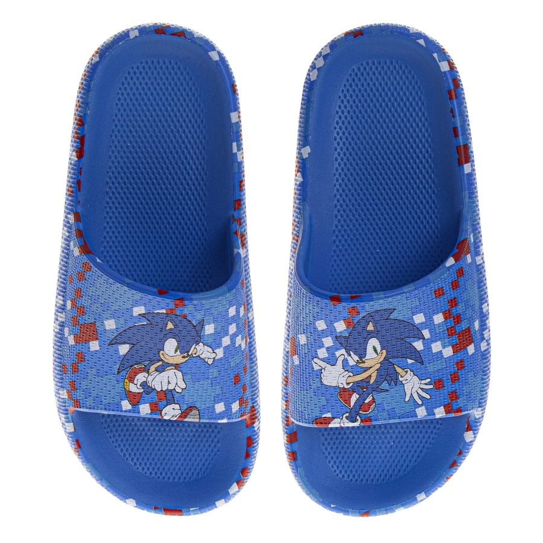 Sonic The Hedgehog Boys' Slip On Slides. (Little Kids/ Big Kids) - Blue ...