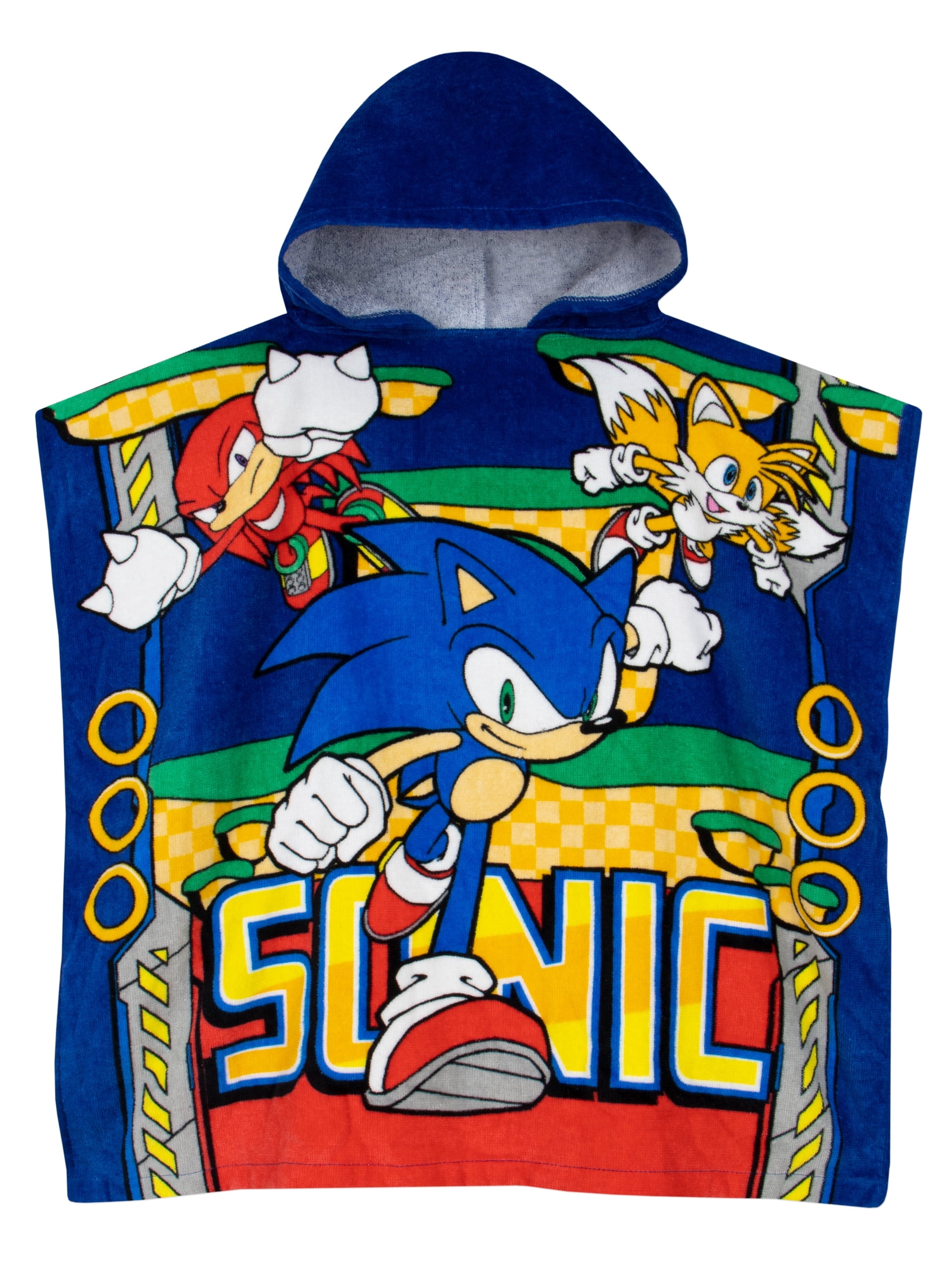 Sonic The Hedgehog Boys Towel Poncho One Size Blue - Walmart.com