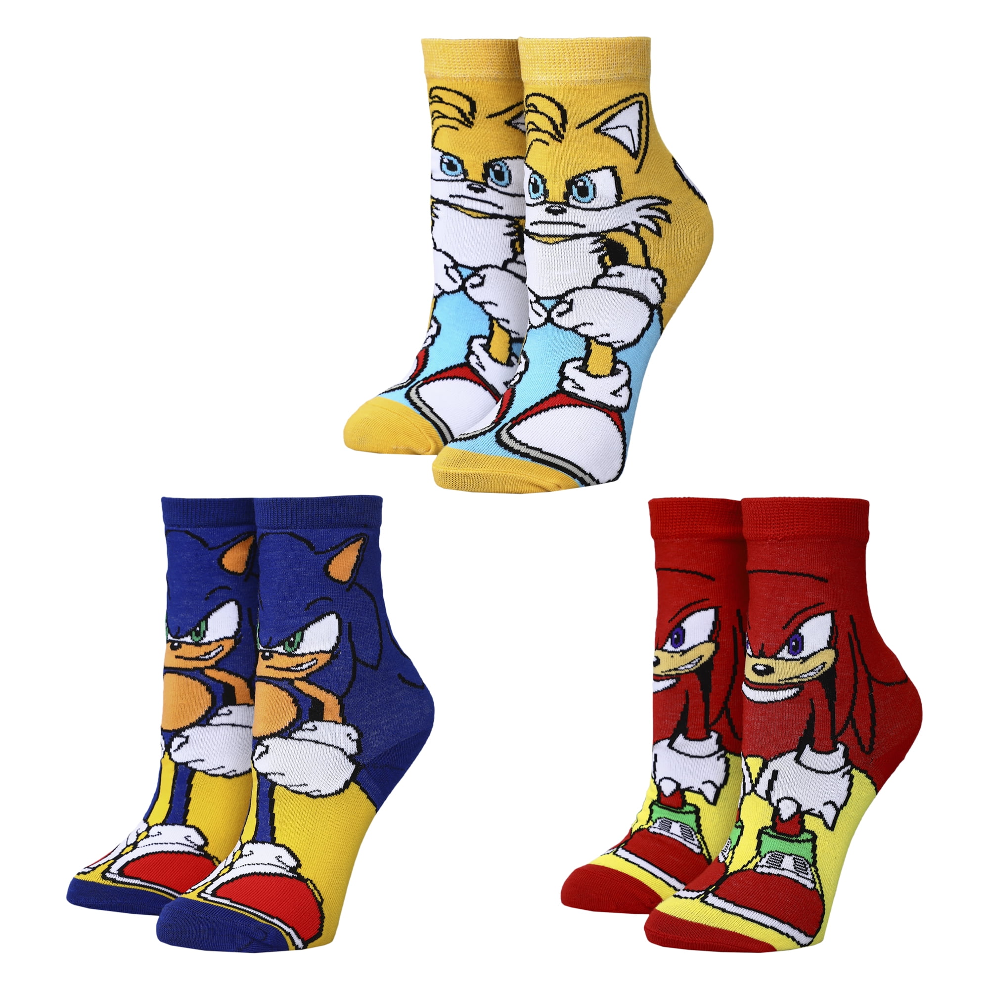 Kids Sonic The Hedgehog Characters 3-Pack 360 Crew Socks for Youth ...