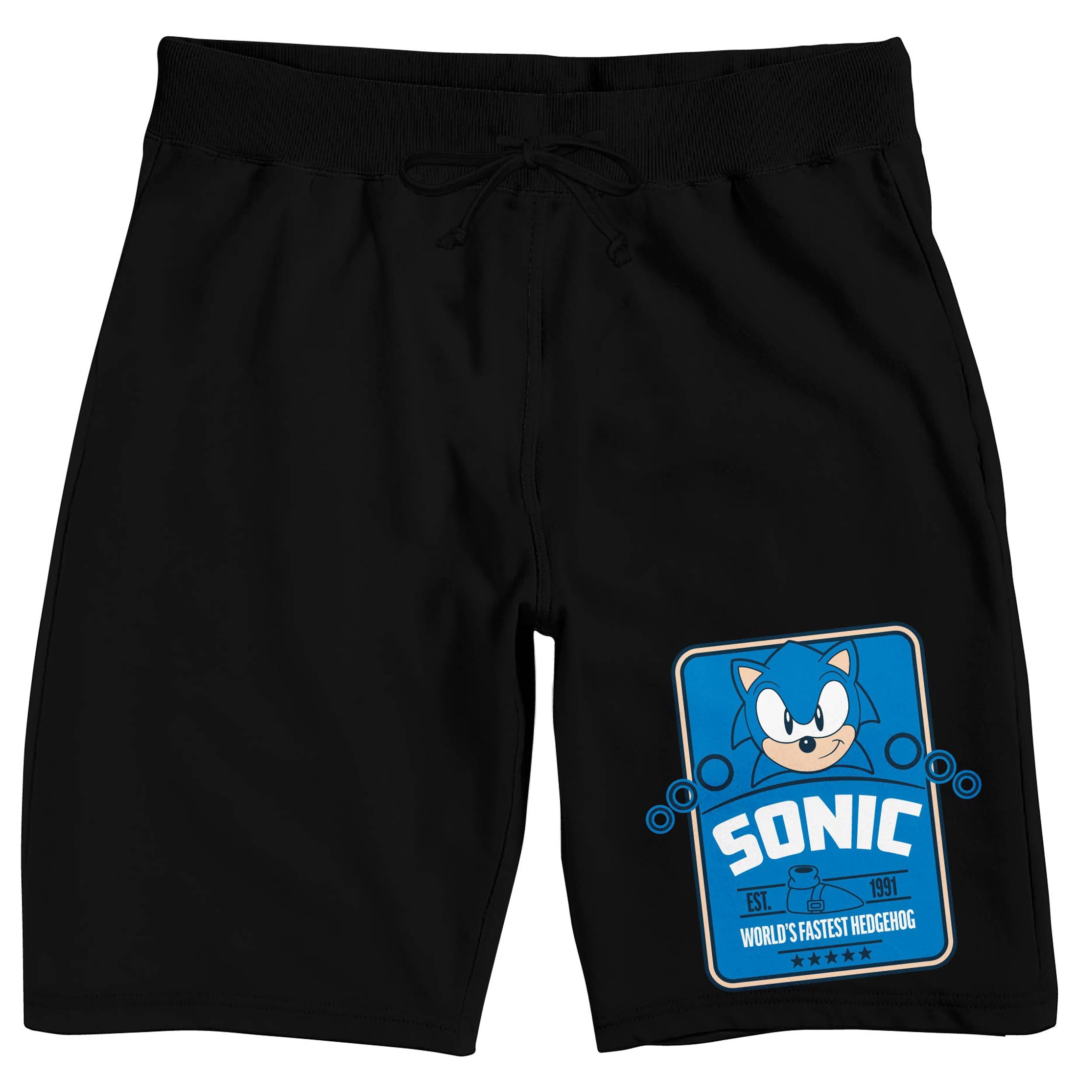 Sonic The Hedgehog Classic 1991 Sonic Men's Black Sleep Pajama Shorts ...