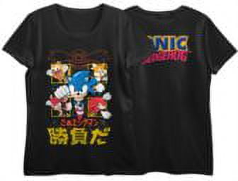 Sonic The Hedgehog Classic Characters & Kanji Crew Neck Short Sleeve ...