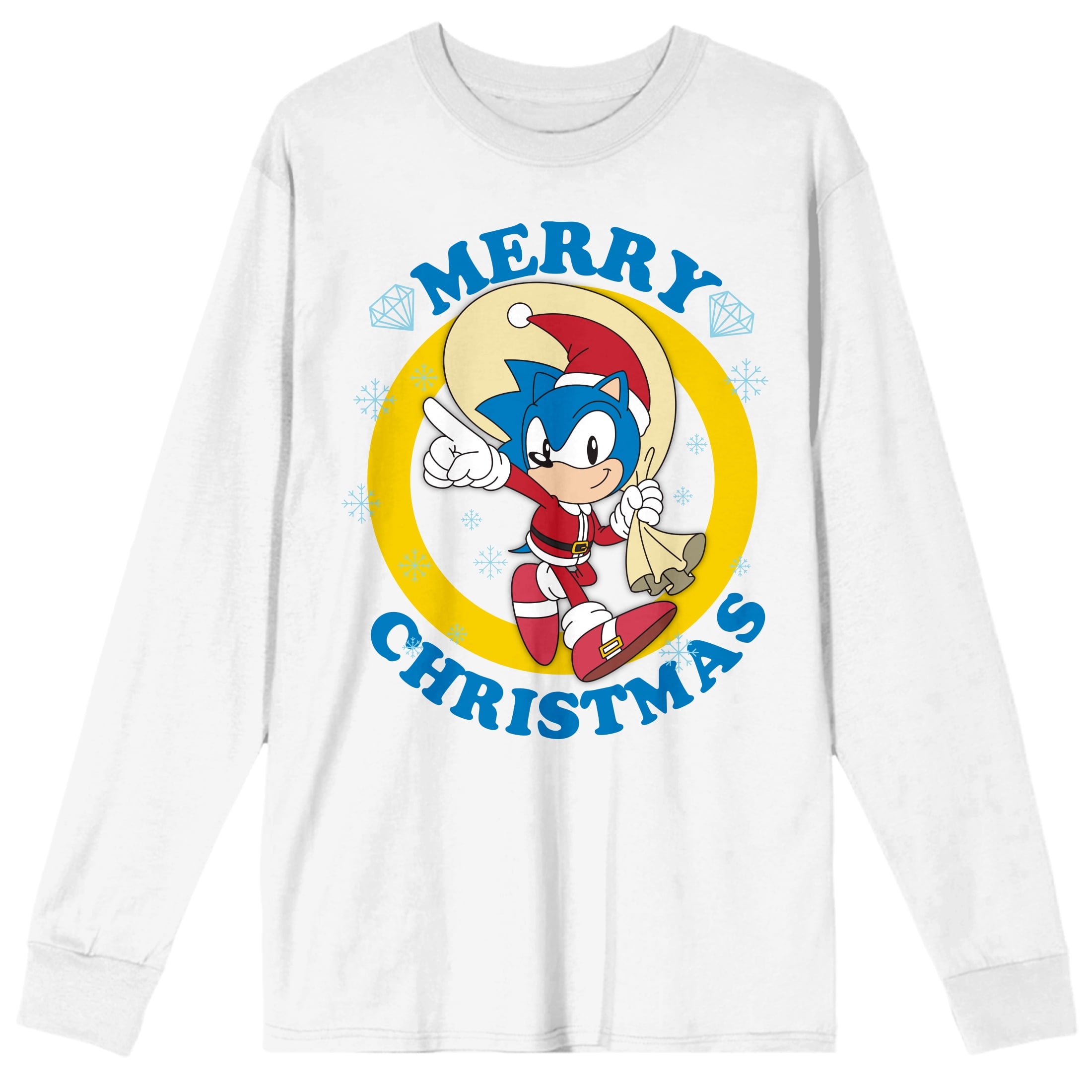 Sonic The Hedgehog Classic Sonic Santa Claus Crew Neck Long Sleeve ...