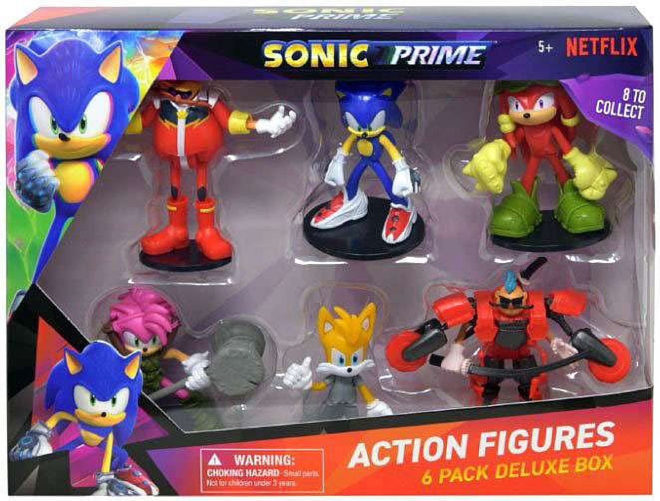 PMI Collectible Sonic The Hedgehog Action Figure Sets, (6 Pack ...