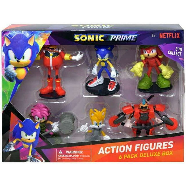 PMI Collectible Sonic The Hedgehog Action Figure Sets, (6 Pack ...