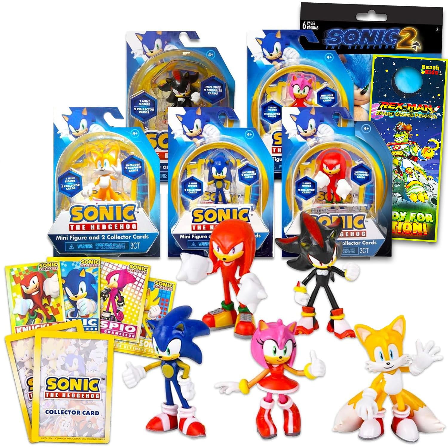 Sonic The Hedgehog Display Figures Set COC1- Party Favors Bundle with 5 ...