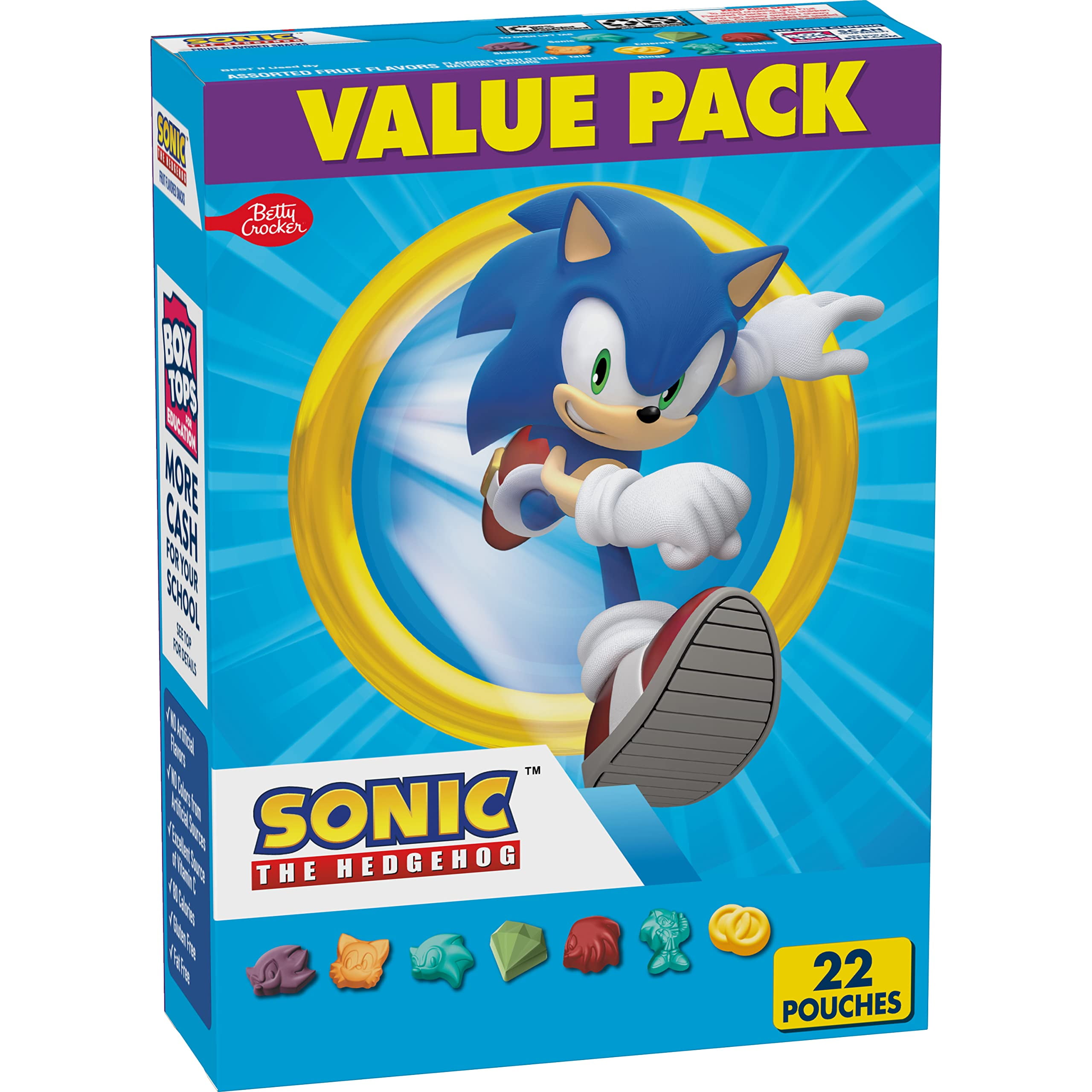 Sonic The Hedgehog Fruit Flavored Snacks, Treat Pouches, Gluten Free ...