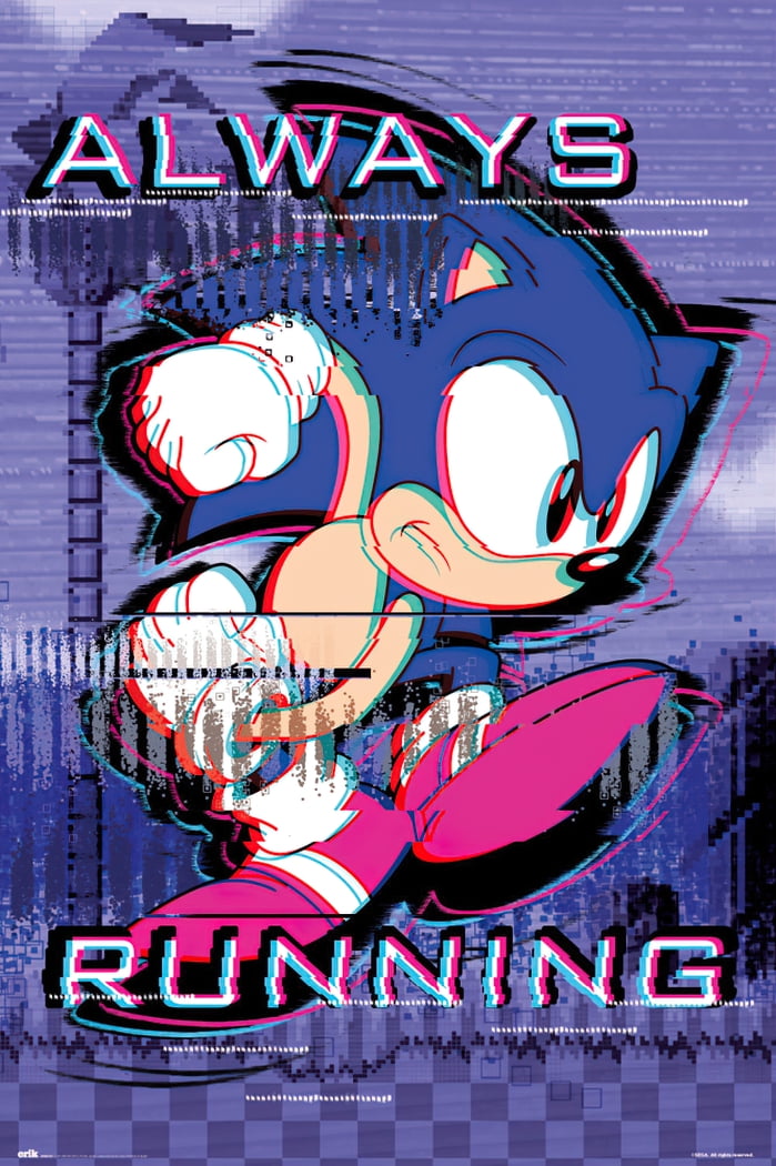 Sonic The Hedgehog - Gaming / TV Poster (Always Running) (Size: 24 X 36 ...