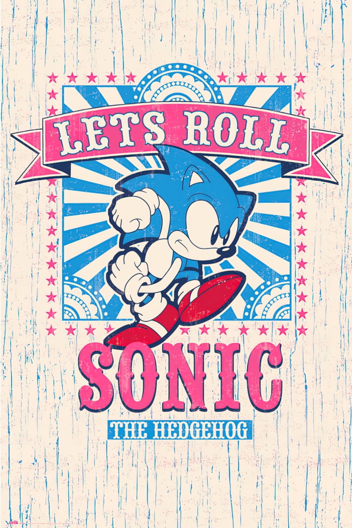 Sonic The Hedgehog - Gaming / TV Show Poster (Let's Roll) (Size: 24" X ...