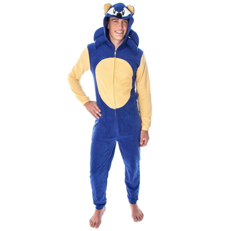 Free Shipping Sonic The Hedgehog Men s Video Game Character Costume One Piece Union Suit Pajama Onesie Walmart