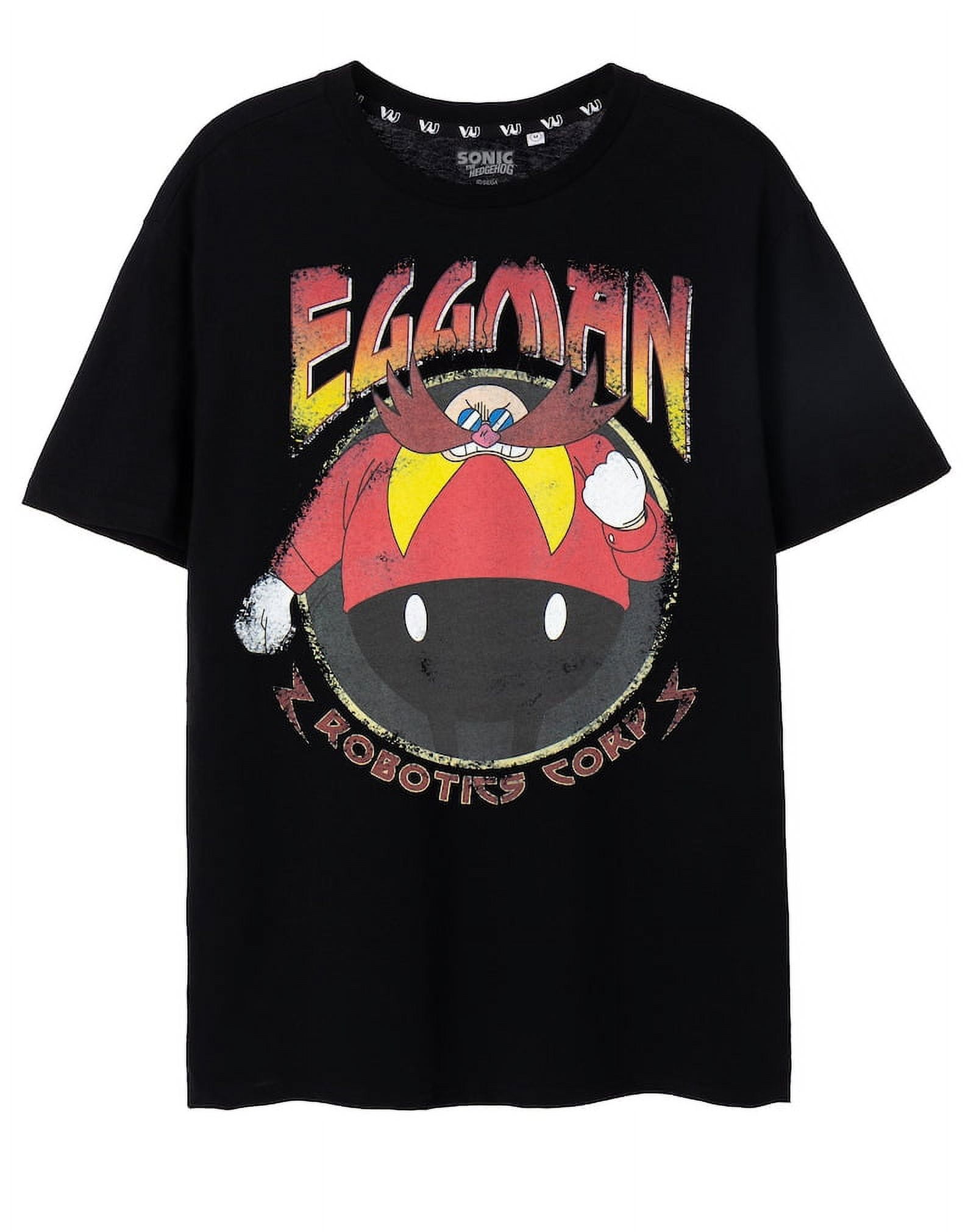 Sonic The Hedgehog Mens T-Shirt | Black Eggman Robotics Corp Graphic ...