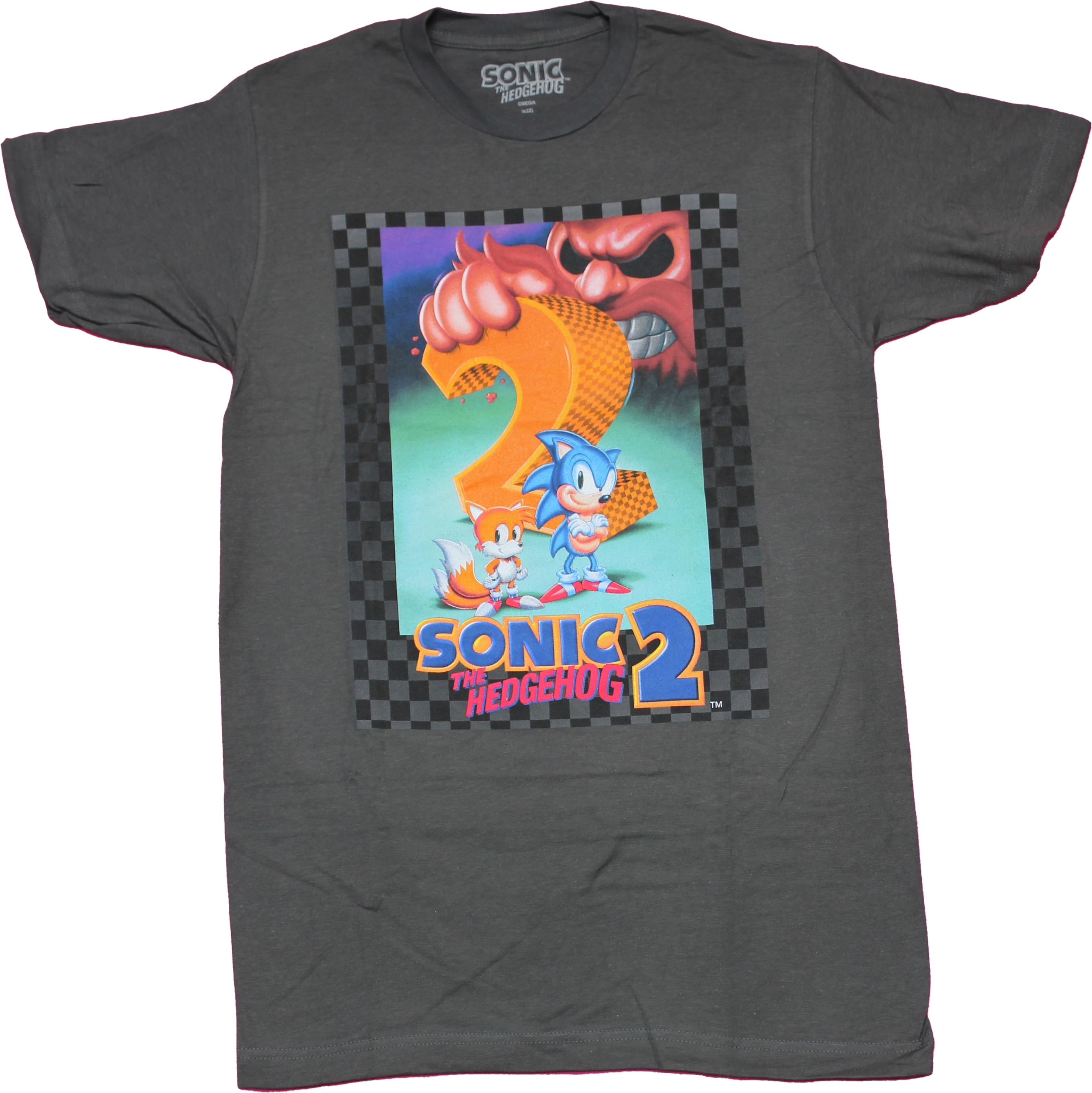 Sonic The Hedgehog Mens T-Shirt - Tails and Sonic 2 Box Art Image (X ...