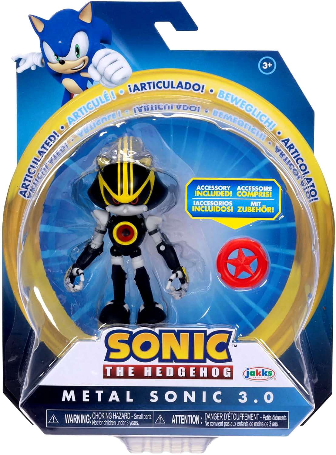 Sonic The Hedgehog - Metal Sonic 3.0 Articulated Action Figure with Red ...