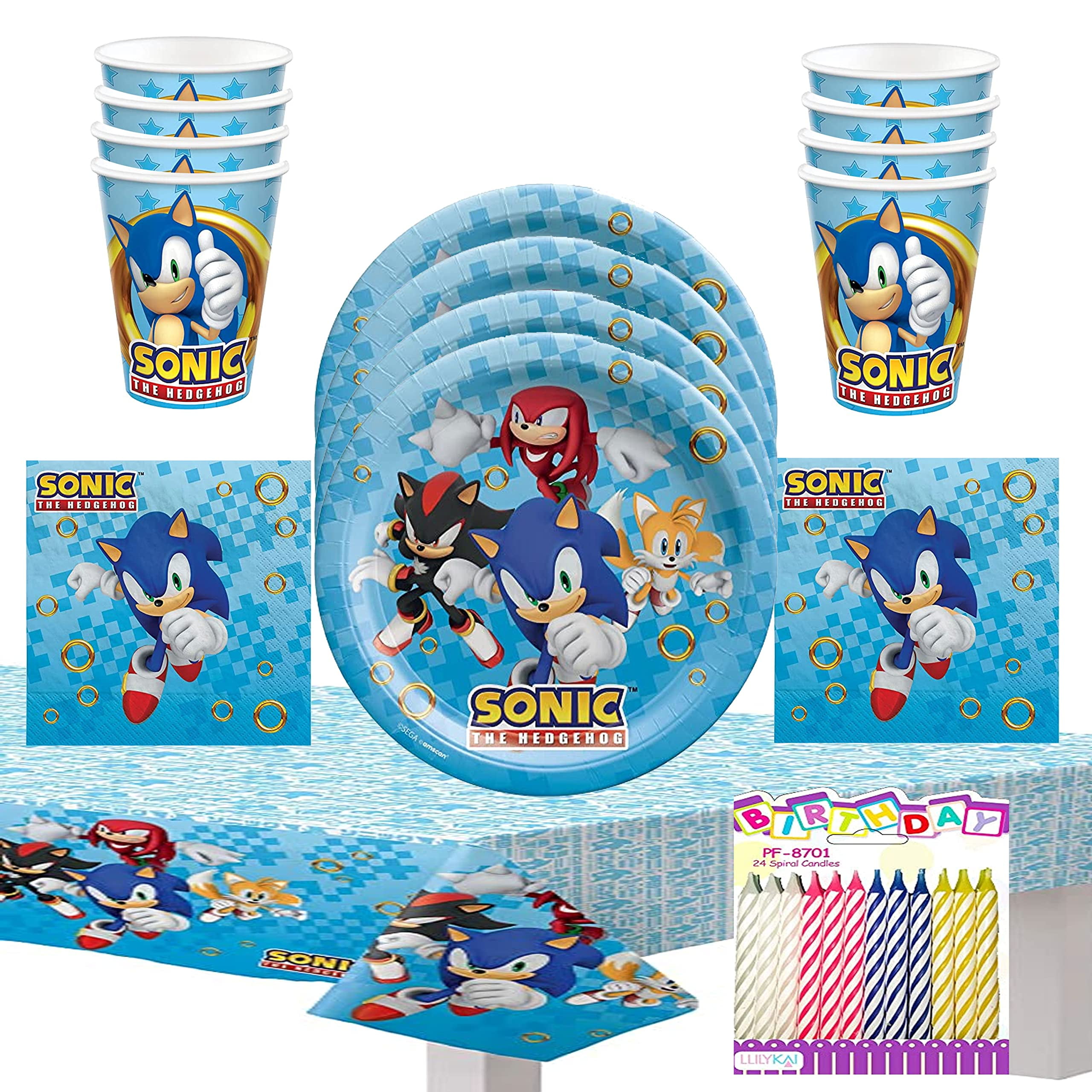 Sonic The Hedgehog Party CI30 Supplies Pack Serves 16 - 9 Inch Paper ...