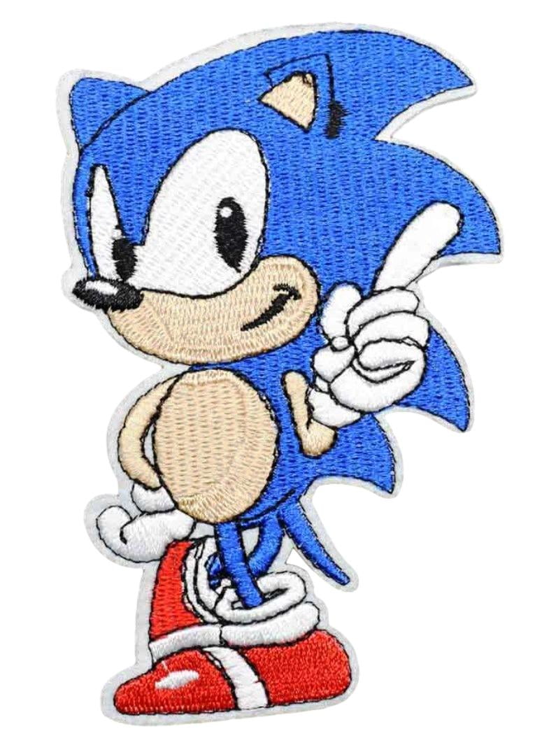 Sonic The Hedgehog Pointing 4.25 Inches Tall Embroidered Iron On Patch ...
