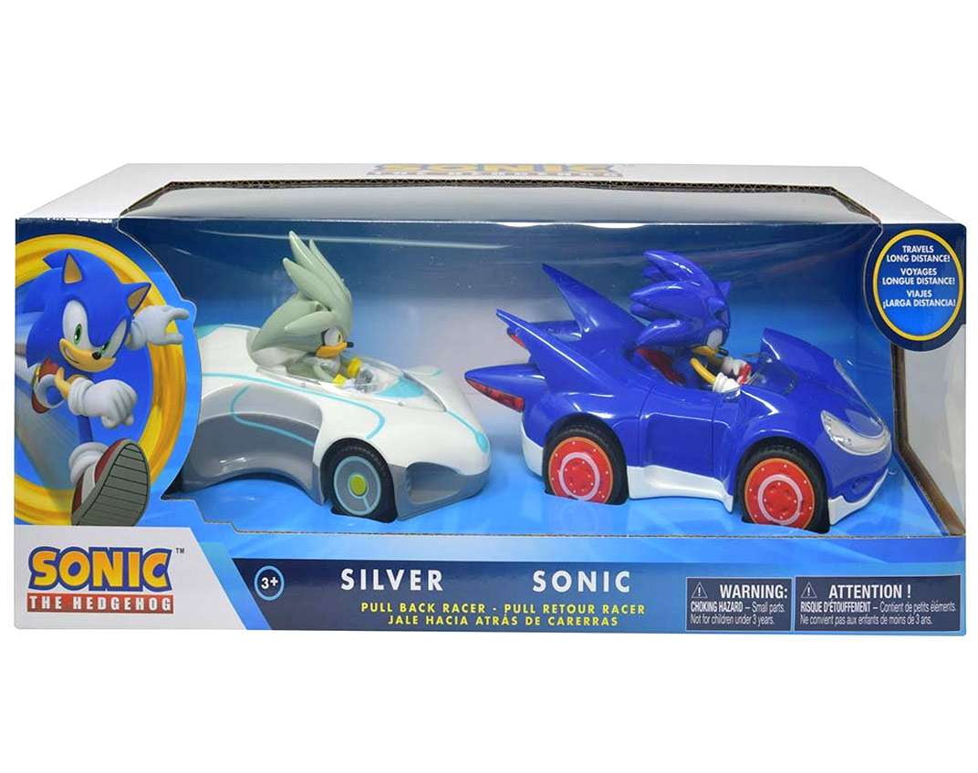 Sonic The Hedgehog Pullback Racers Silver & Sonic Vehicle 2-Pack ...