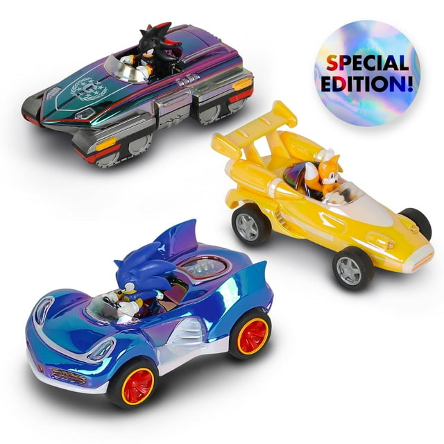 Sonic The Hedgehog Pullback Racers Sonic, Tails & Shadow Vehicle 3-Pack ...