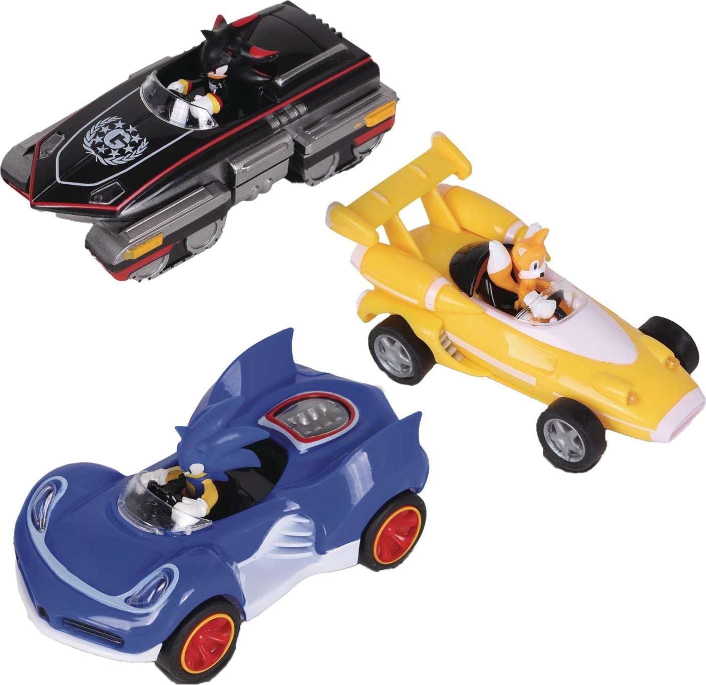 NKOK Sonic The Hedgehog Pullback Racers 3-Pack, Sonic, Tails and Shadow ...