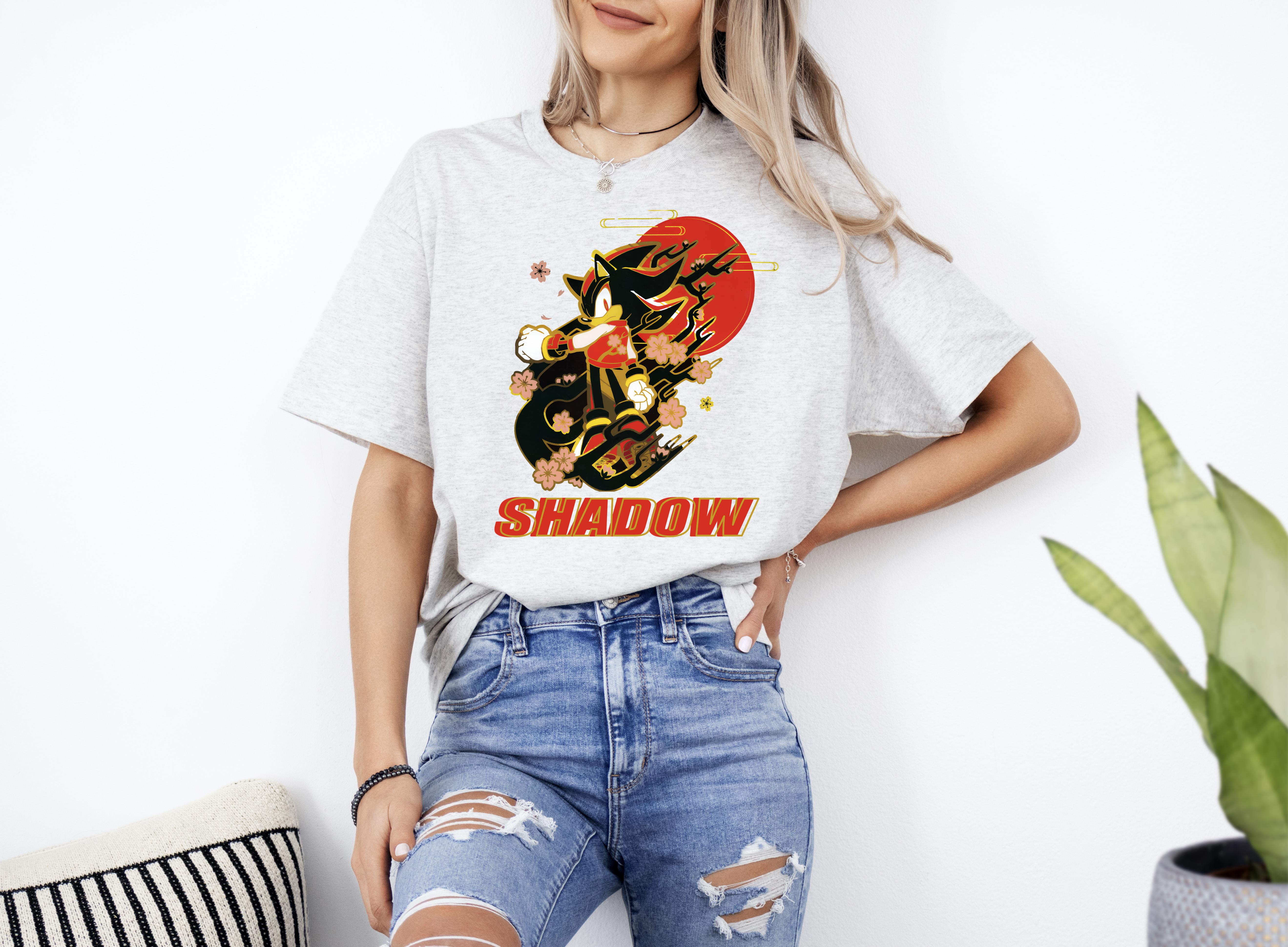 Sonic The Hedgehog Shadow Sakura Boyfriend Fit Girls UNISEX T-shirt Up ...