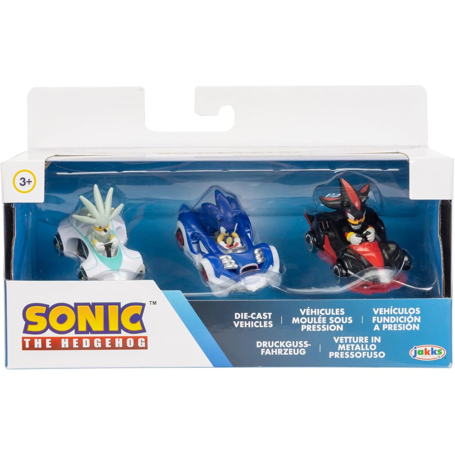 Sonic The Hedgehog Silver, Sonic & Shadow Diecast Vehicle 3-Pack ...