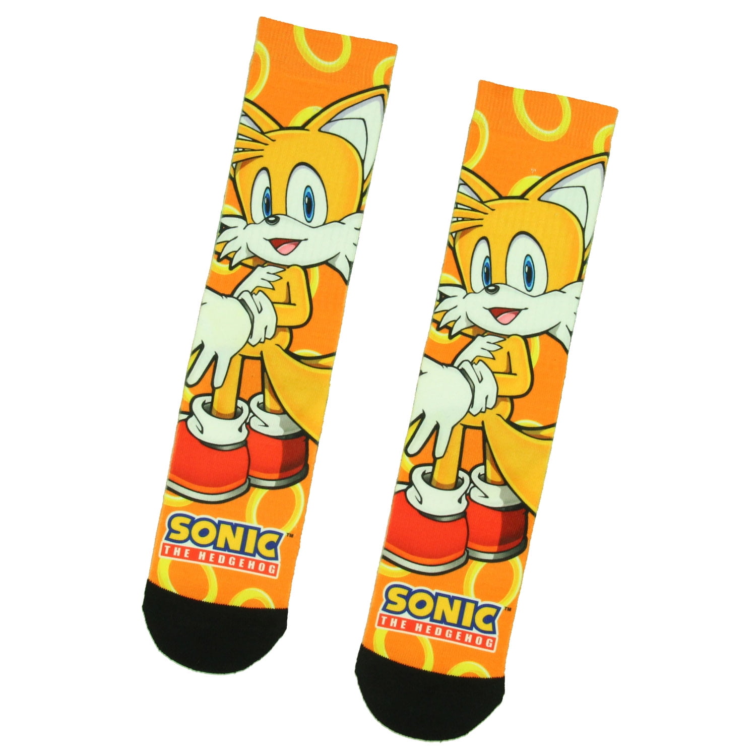 Sonic The Hedgehog Tails Character And Gold Rings Sublimation Crew ...