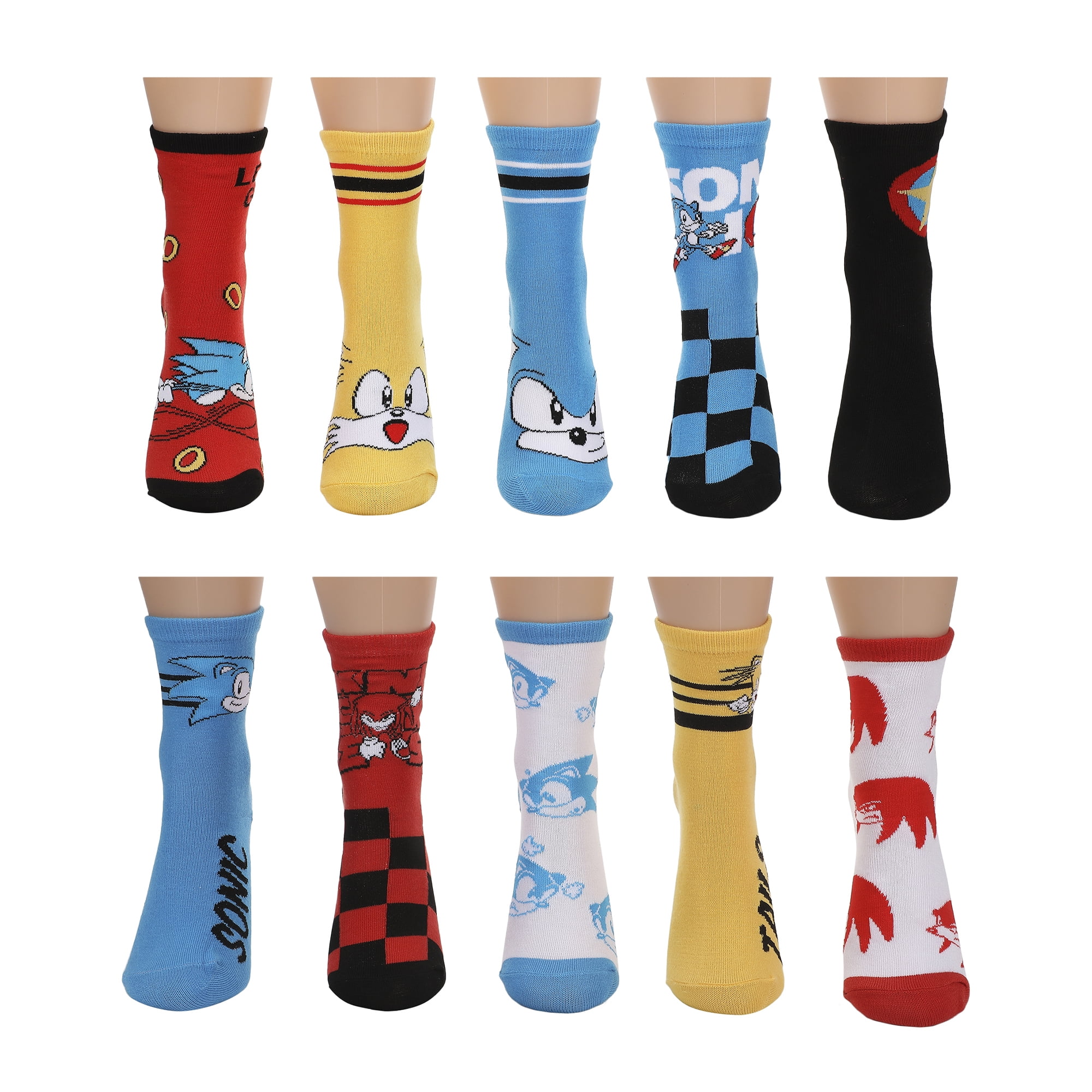 Sonic The Hedgehog Tails and Knuckles Characters Youth 10-Pack Casual ...