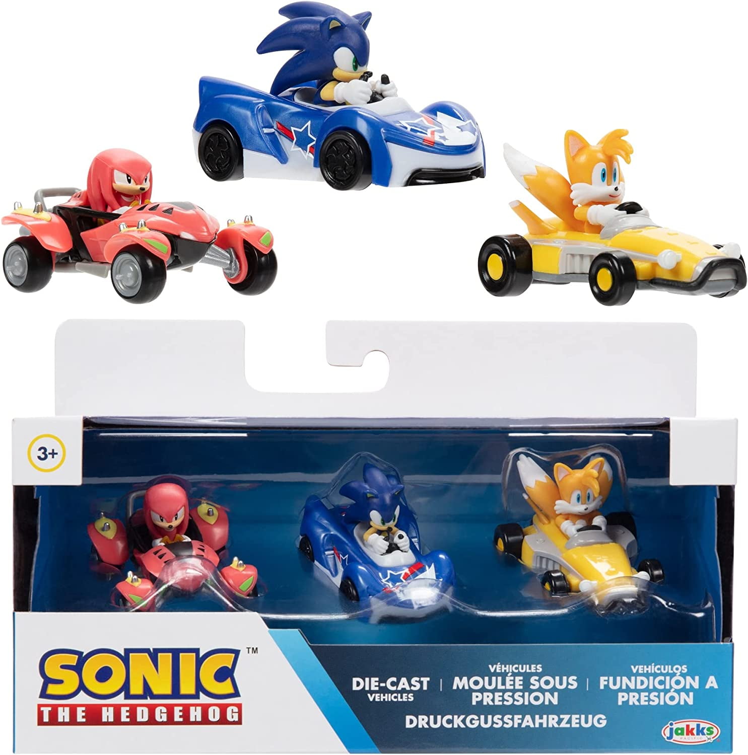Sonic The Hedgehog Team Racing Tails, Sonic & Knuckles Diecast Vehicle ...