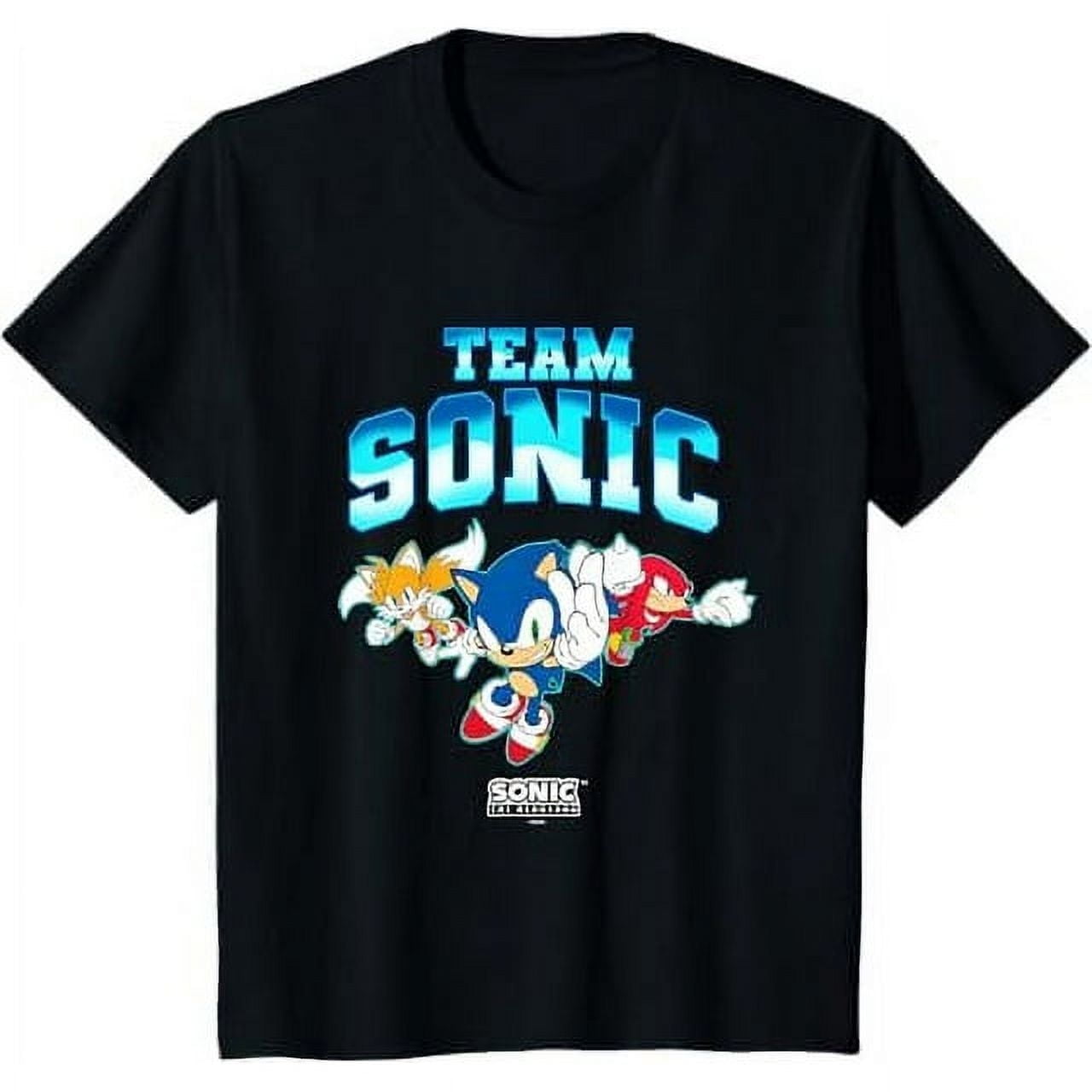 Sonic The Hedgehog Team Sonic Main Trio Epic Group Shot Adult T-Shirt ...