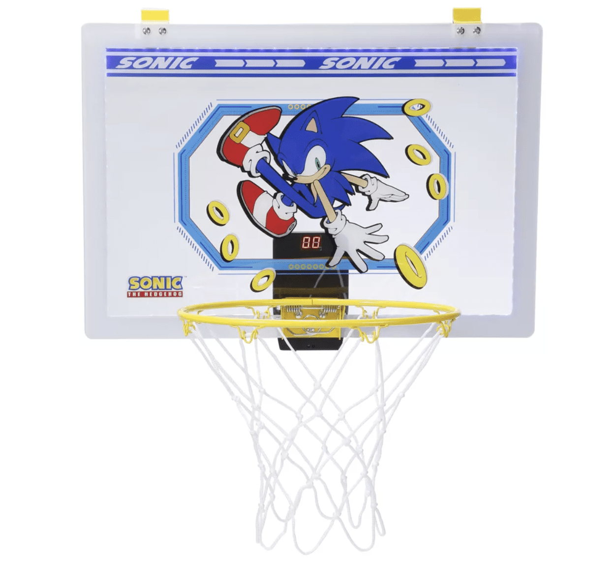 Sonic The Hedgehog XL Over-the-Door Basketball Hoop with LED Lights ...