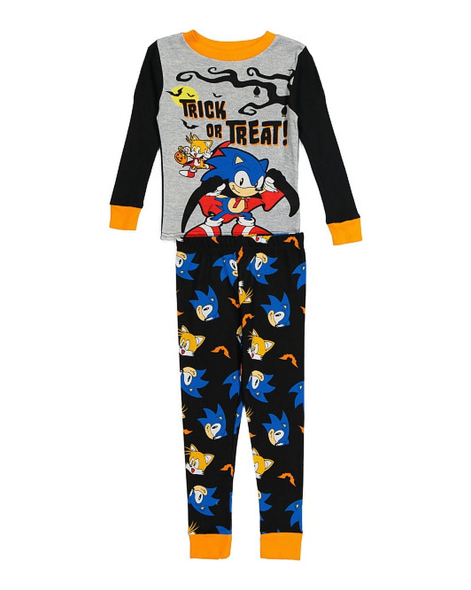 Sonic The Hedgehog and Tails Boys Halloween Cotton Pajama Set, Glow-in ...