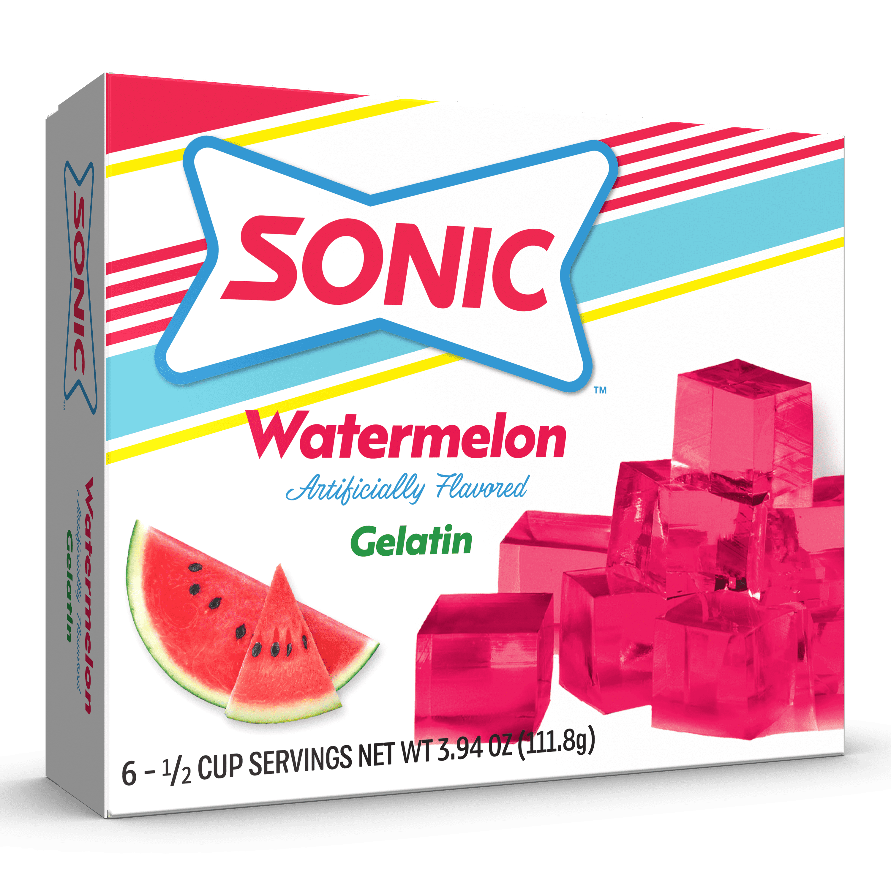 Sonic Watermelon Gelatin Mix, 6 Servings, 3.94 oz Shelf-Stable ...
