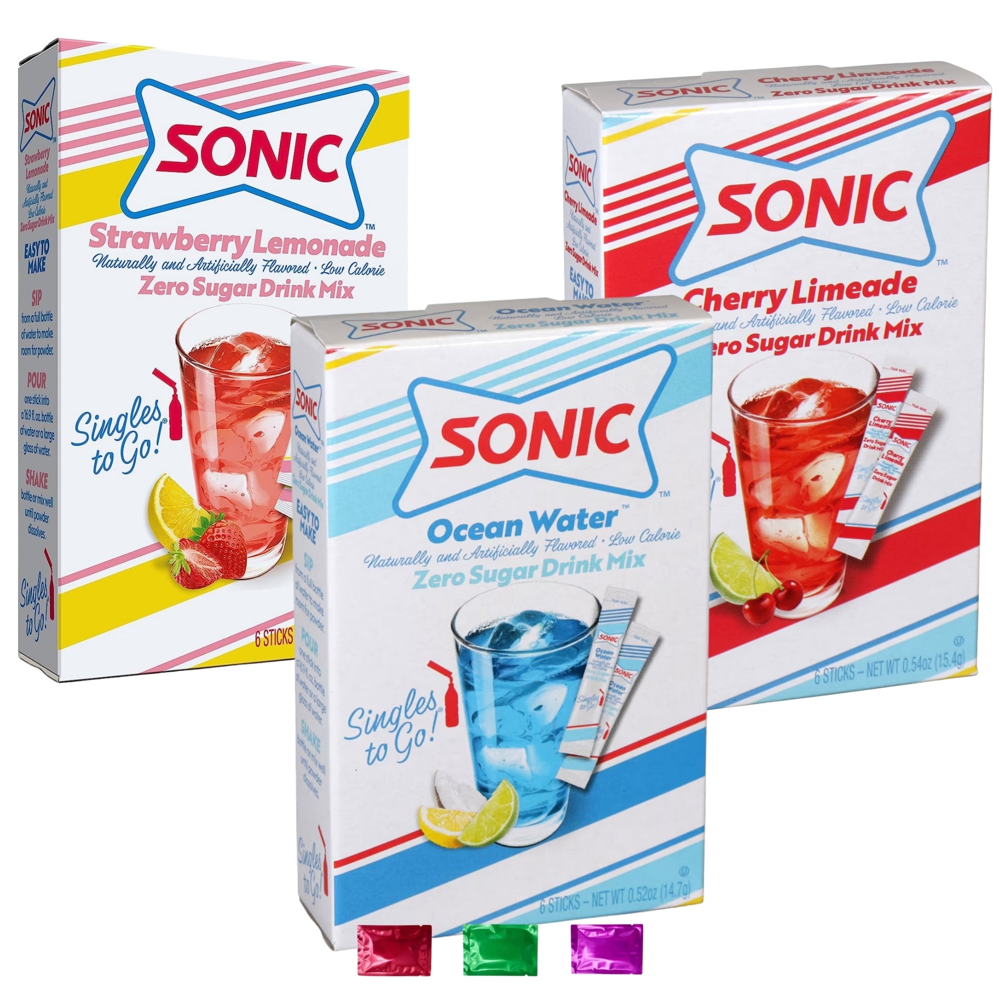 Sonic Zero Sugar Drink Mix Variety Pack of 3- Cherry Limeade ...