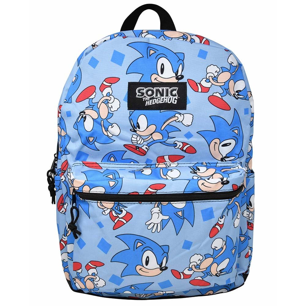 Sonic the Hedgehog 16" Backpack with All Over Print - Walmart.com