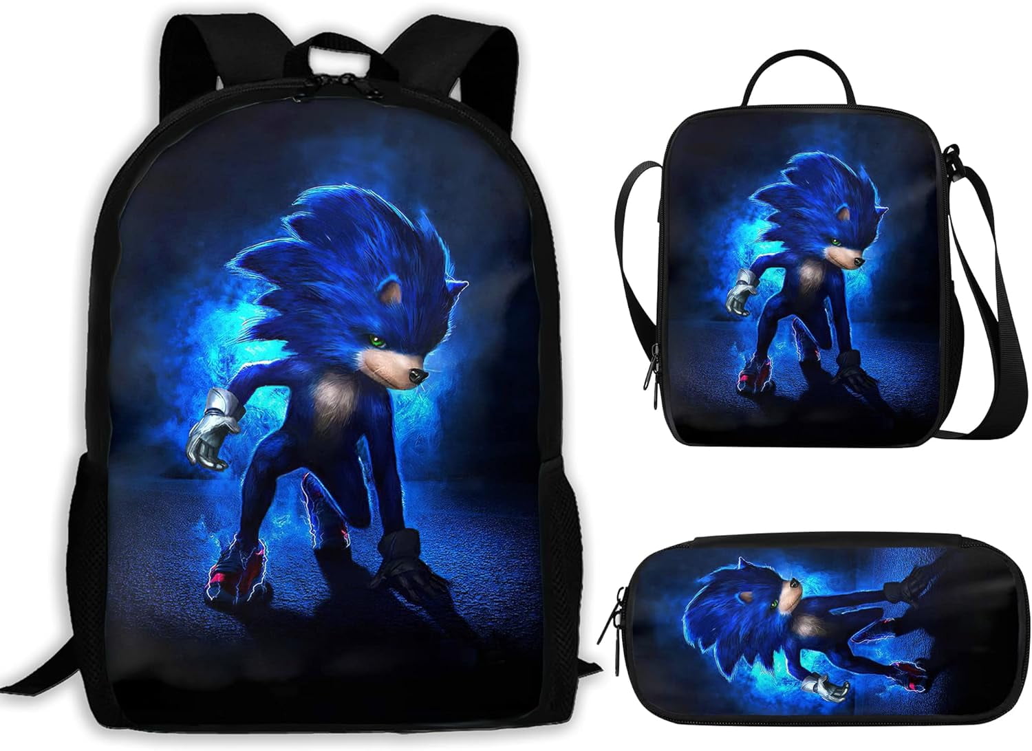 Sonic the Hedgehog 16" Large School Backpack 3 PCS set YTJ - Walmart.com
