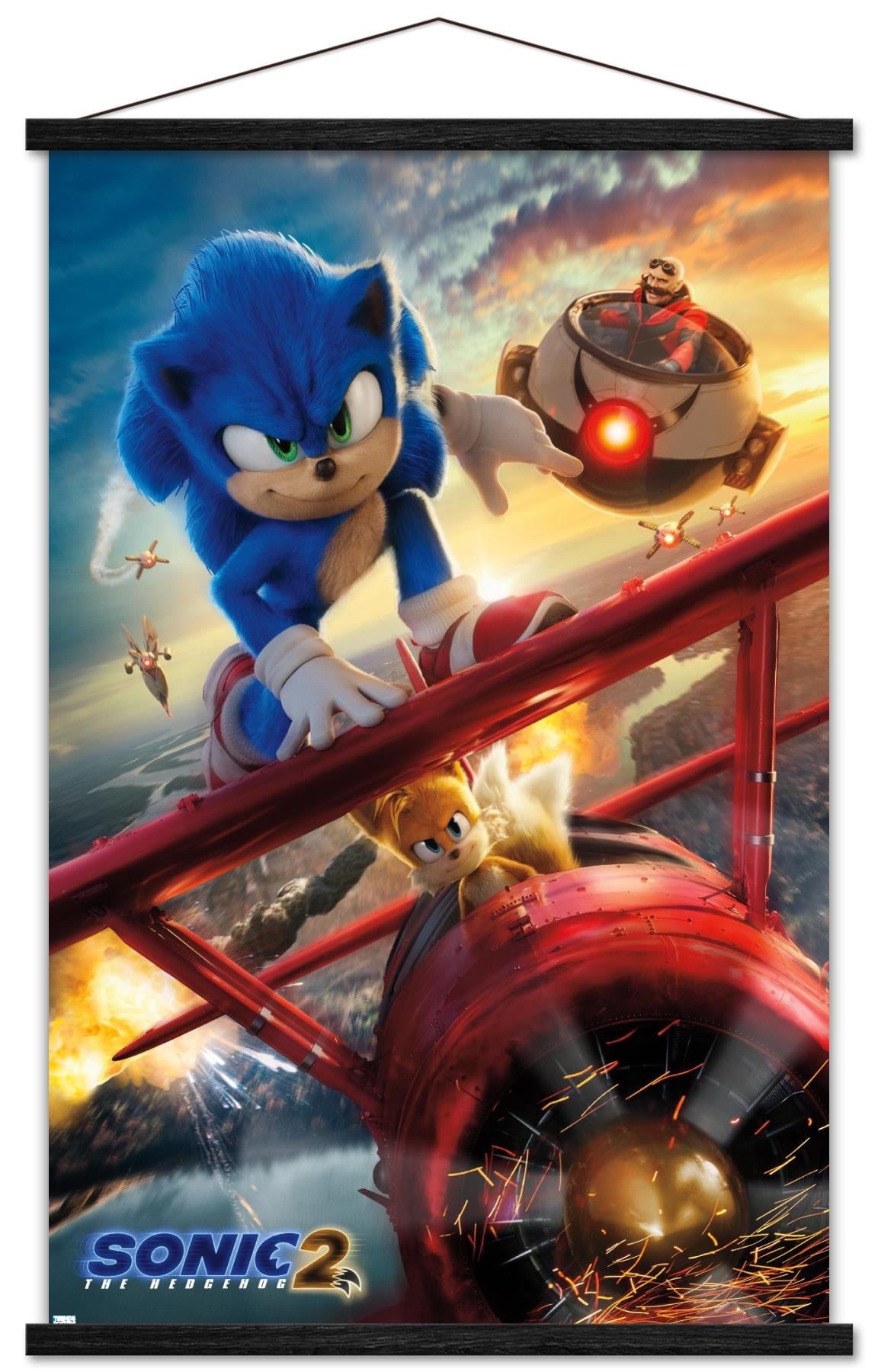 Sonic the Hedgehog 2 - Key Art Wall Poster with Magnetic Frame, 22.375 ...