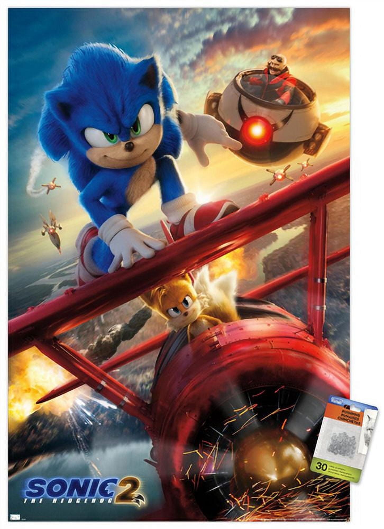 Sonic the Hedgehog 2 - Key Art Wall Poster with Push Pins, 22.38 x 34 ...