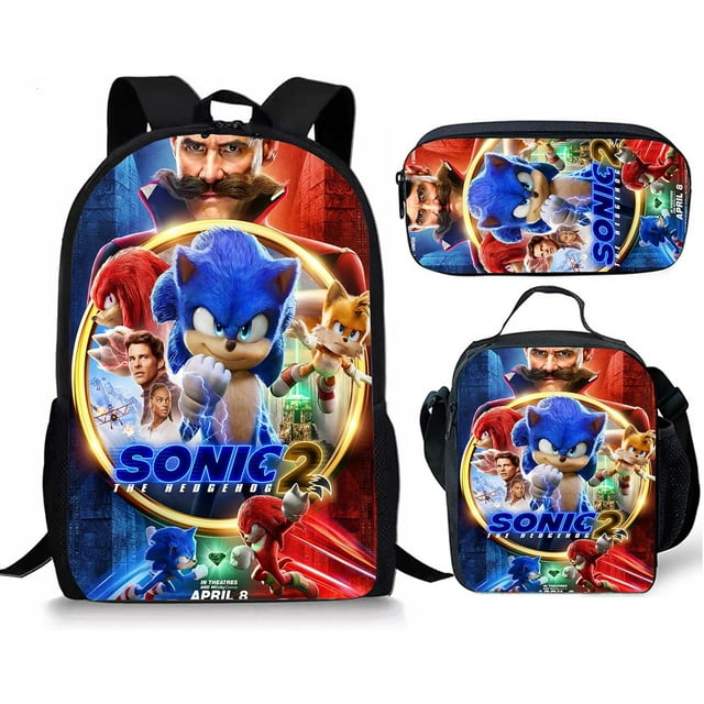 Sonic the Hedgehog 3pcs Backpack Set Casual Travel Backpack GRBN ...