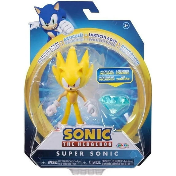Sonic the Hedgehog 4 Inch Figure | Super Sonic with Light Blue Chaos ...