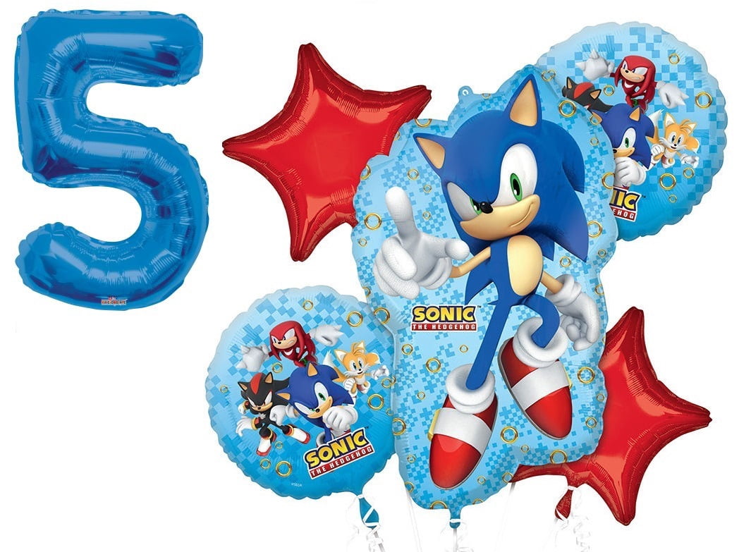 Sonic the Hedgehog 5th Happy Birthday 6 Piece Balloons Set - Walmart.com