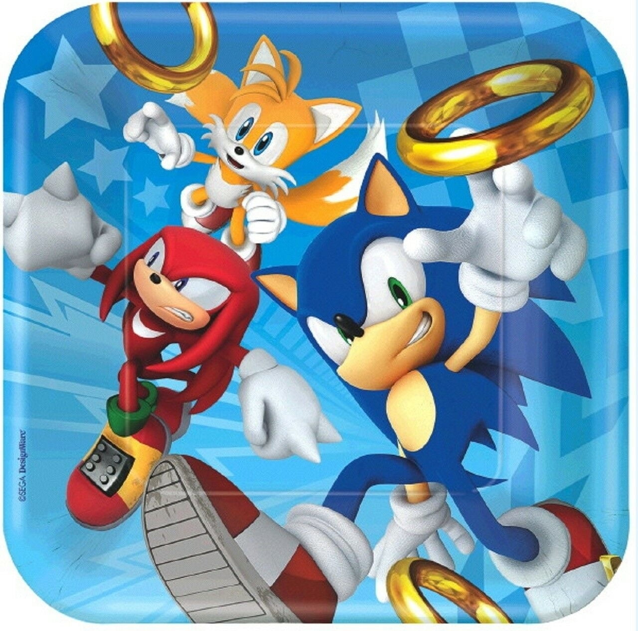 Sonic the Hedgehog 9" Square Large Paper Plates - Walmart.com