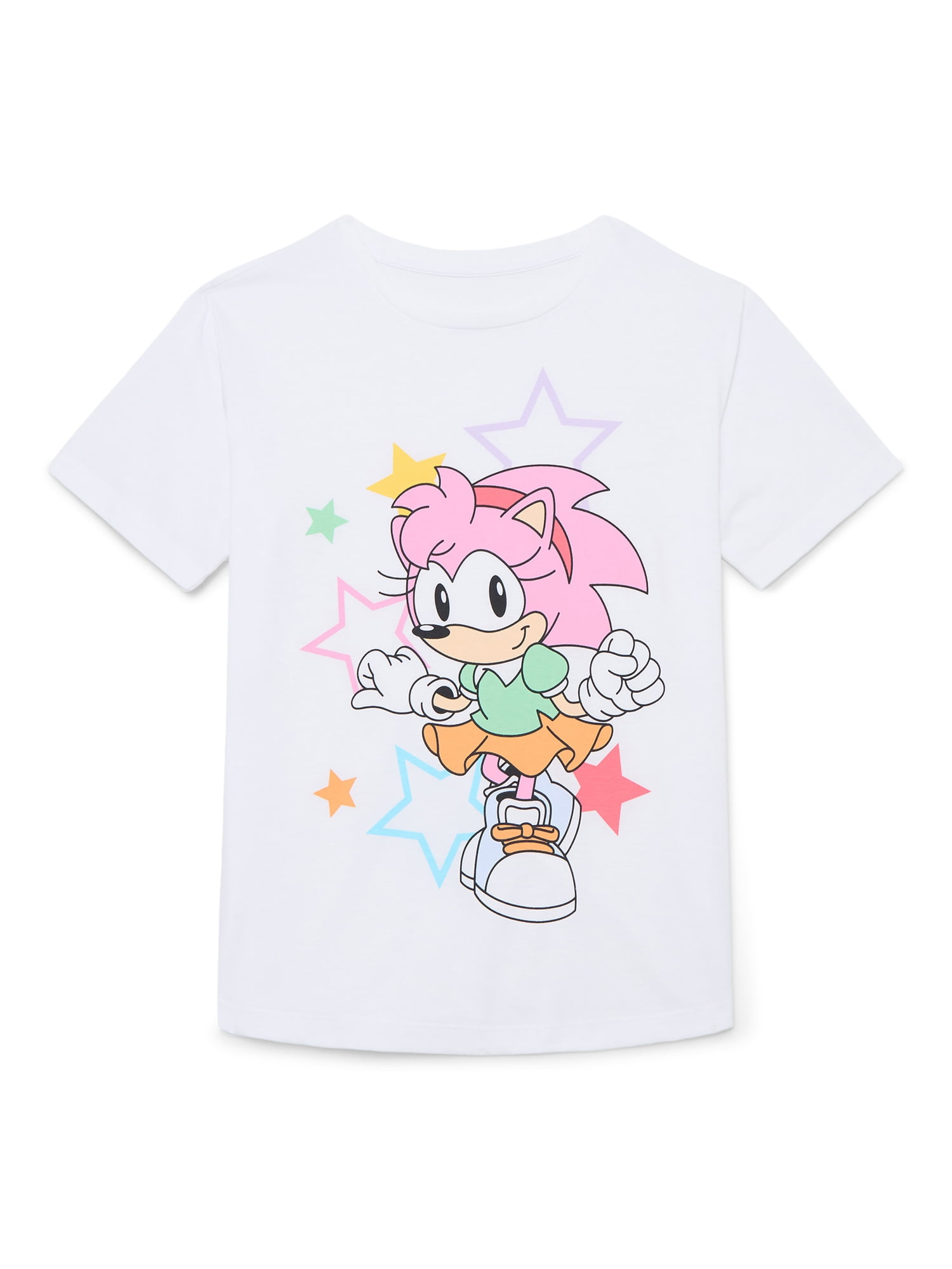 Sonic the Hedgehog Amy Rose Girls Tee with Short Sleeves, Sizes 4-18 ...