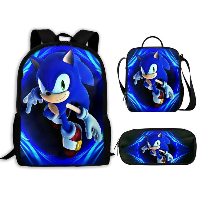 Sonic the Hedgehog 3-in-1 School Kids Backpack Set with Lunch Box and ...