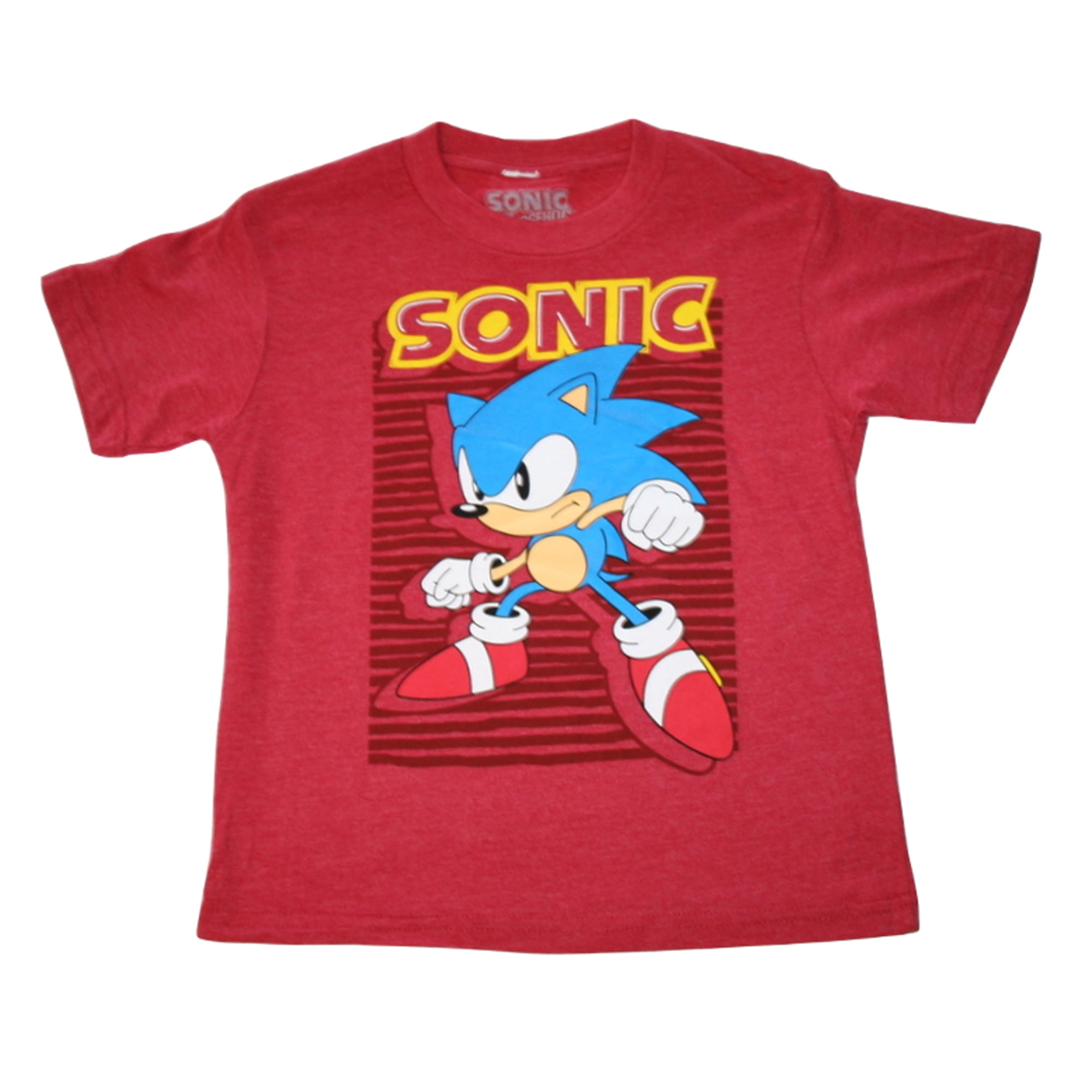 Sonic the Hedgehog Big Boy's Red Short Sleeve T-Shirt Large (14-16 ...