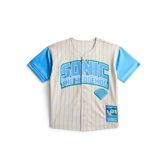 Sonic the Hedgehog Boys Graphic Baseball Button Down Jersey with Short ...