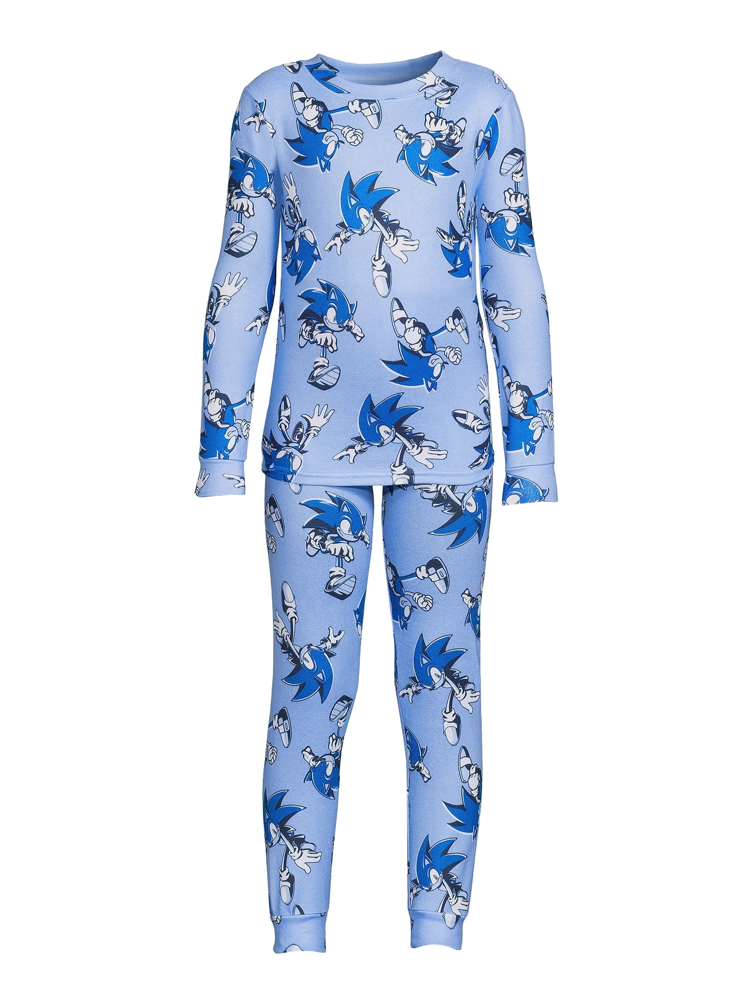 Sonic the Hedgehog Boys Allover Print Tight Fit Long Sleeve Top and ...