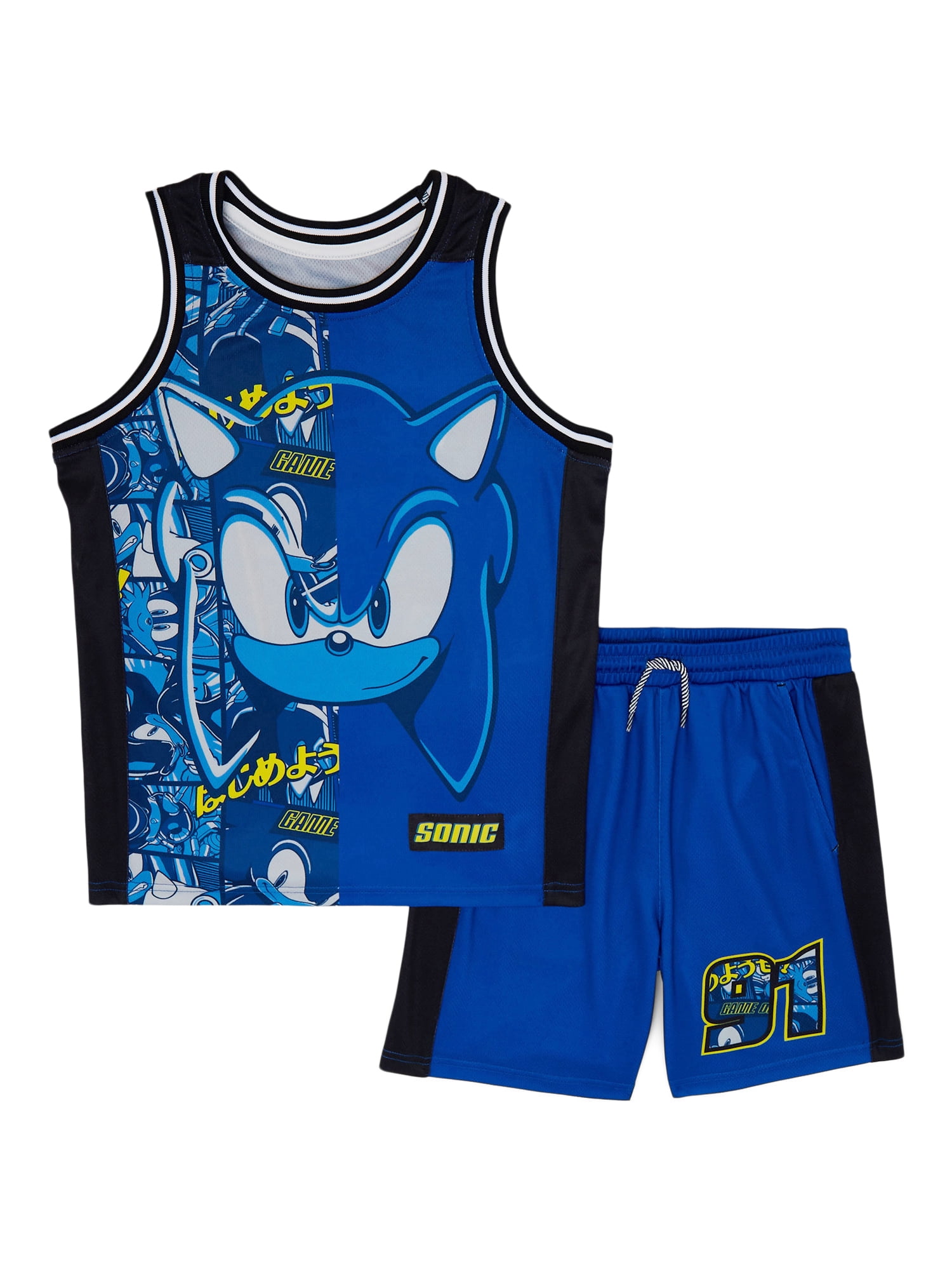 Sonic The Hedgehog Boys Basketball Tank and Short Set, Sizes 4-12 ...