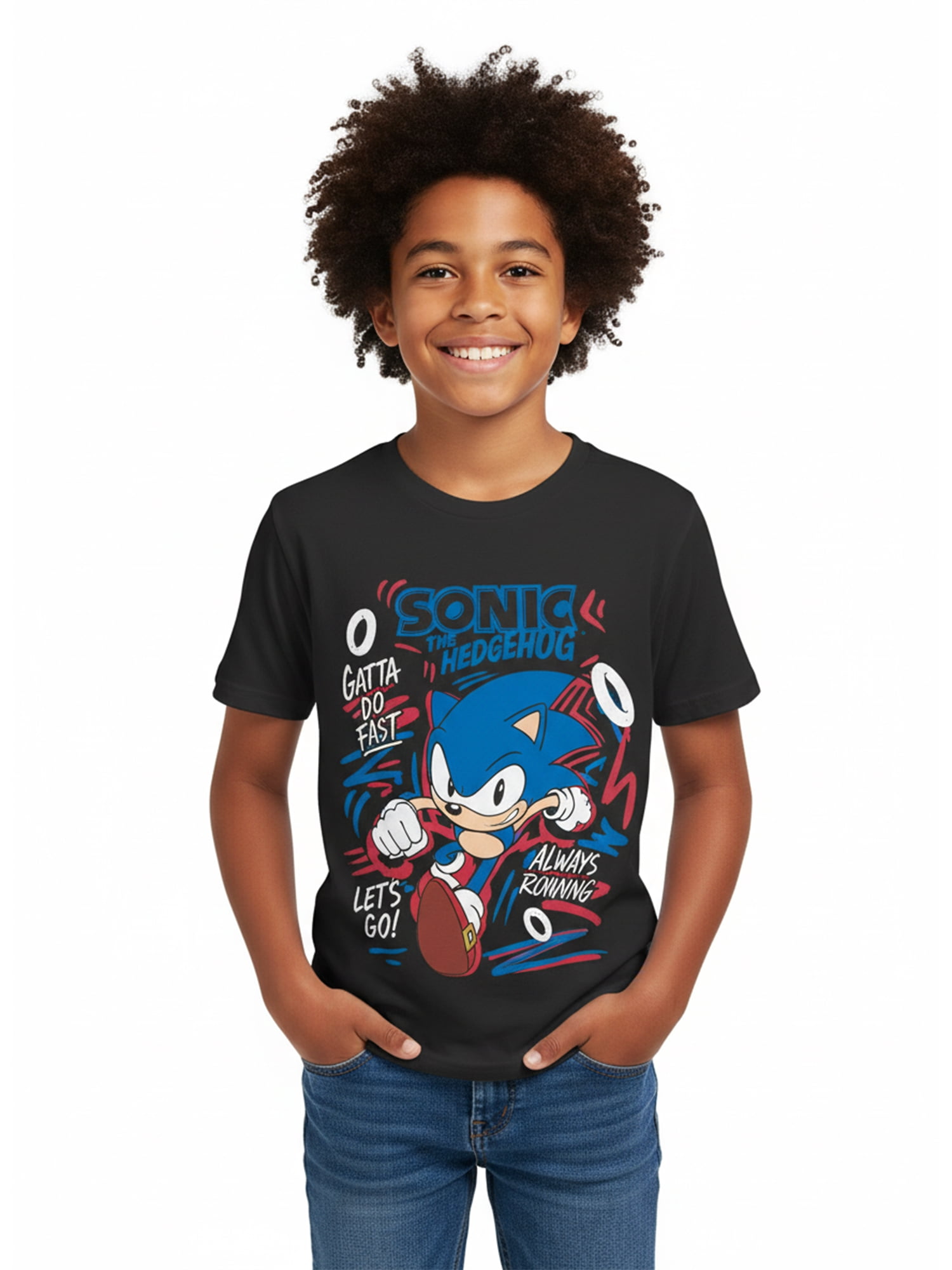 Sonic the Hedgehog, Boys' & Big Boys' Graphic T-Shirt, Cub Lines, Sizes ...